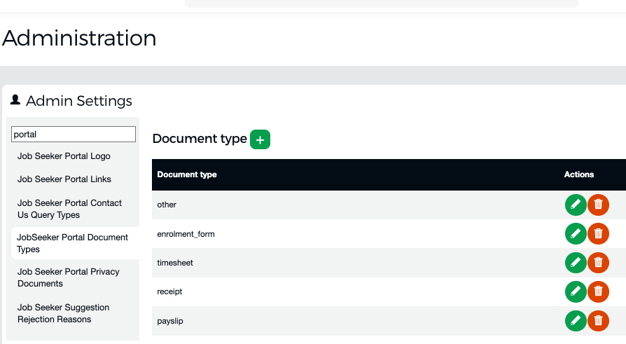 Specify Document Types in the Job Seeker Portal Upload Tool